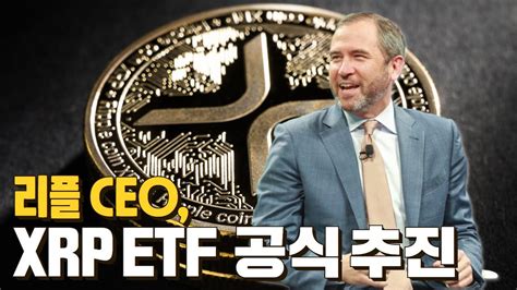 리플 비트코인 이더리움 리플 Ceo Xrp 현물 Etf 공식 추진 결정했다 Youtube
