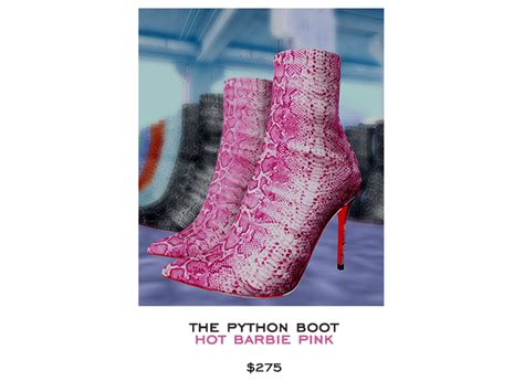 Second Life Marketplace Jacobs Evelyn Python Boot Hot Barbie Pink