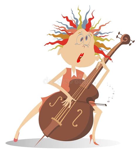 Funny Woman Plays Cello Stock Vector Illustration Of Female 352806508