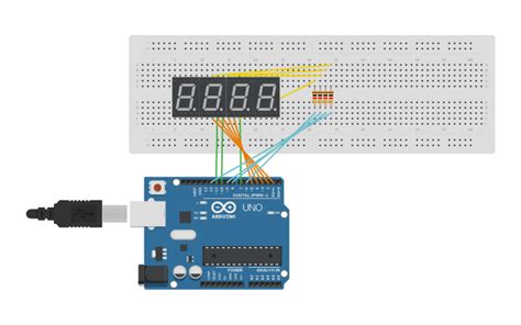 Circuit Design 4 Digit 7 Segment Display Tinkercad