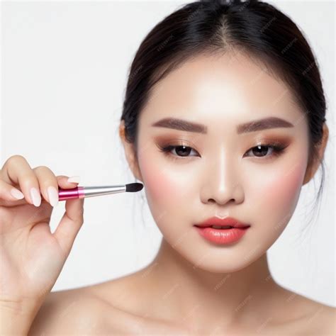 Premium Photo Beautiful Asian Woman Makeup Trial For Flawless Look