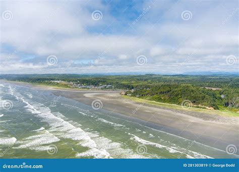 Aerial View Of The Beach At Seabrook Washington In June 2023 Stock