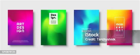 네온 레드 그린 블루 퍼플 옐로우 및 핑크 그라데이션과 다채로운 현대 추상 적 배경 동적 색상 흐름 포스터 배너 벡터 일러스트레이션 그라데이션에 대한 스톡 벡터 아트 및