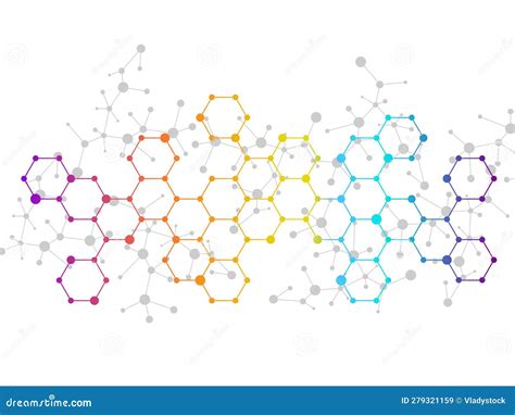 Abstract Hexagonal Molecules Molecular Structure Of Dna Stock Vector Illustration Of Tech