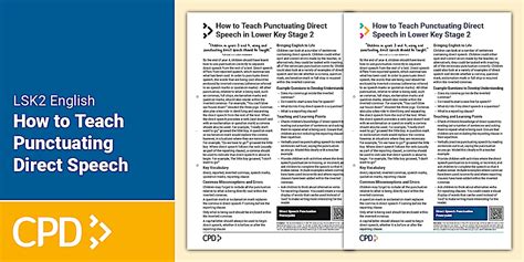How To Teach Punctuating Direct Speech In Lower Key Stage 2