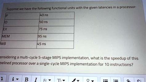 Solved Suppose We Have The Following Functional Units With The Given