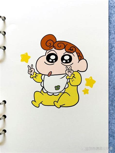 蜡笔小新简单的画法儿童画图文怎么画（精选15张） 儿童画图片大全