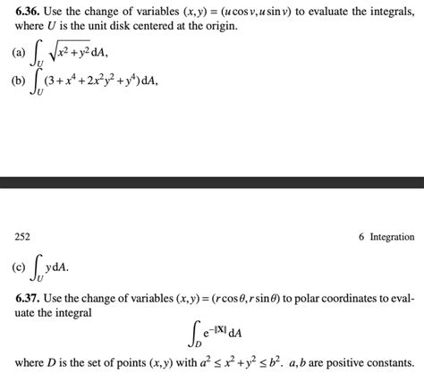 Solved Use The Change Of Variables X Y Ucosv Usinv Chegg