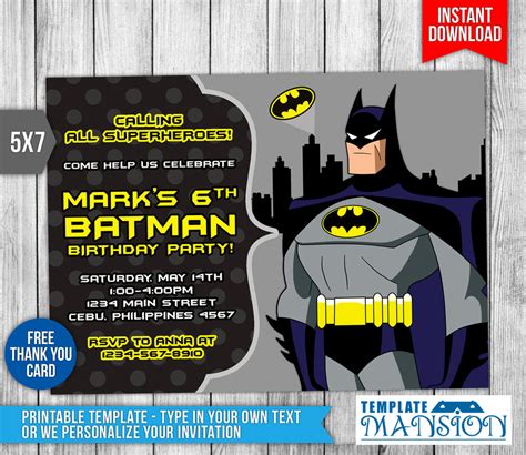 Batman Invitation Batman Birthday Invitation Psd By Templatemansion On Deviantart