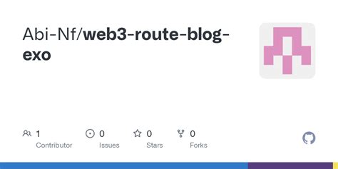 GitHub Abi Nf Web3 Route Blog Exo