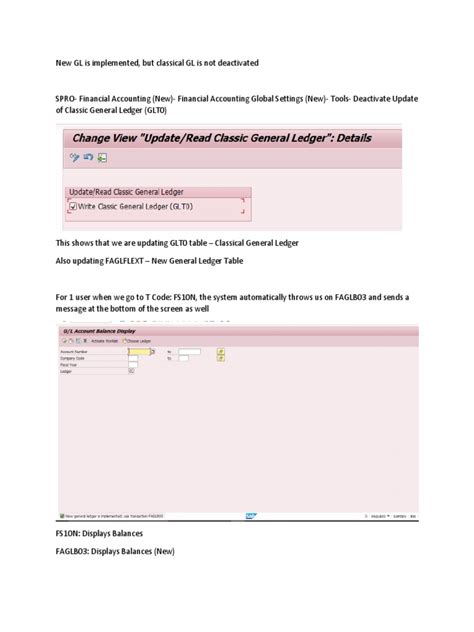 Displaying Classical Gl Balances With New Gl Active Pdf