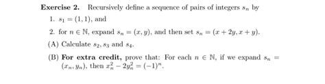 Solved Exercise 2 Recursively Define A Sequence Of Pairs Of