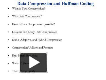 PPT Data Compression And Huffman Coding PowerPoint Presentation