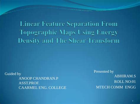 Pdf Linear Feature Separation From Topographic Maps Using Energy Density And The Shear