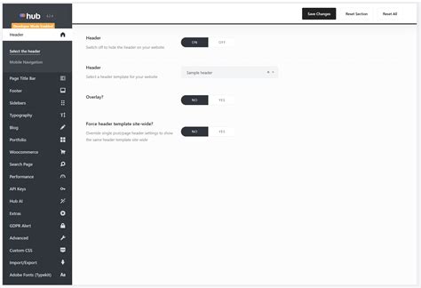 Accessing Theme Options Hub Theme Documentation