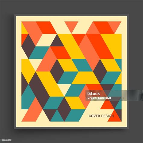 Cover Design Template 3d Blocks Structure Background Vector Illustration Stock Illustration