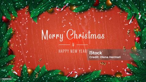 나무 가지 사탕 별 과 빨간색 배경에 메리 크리스마스와 새해 복 설 날 배너 표지 인사말 카드 포스터 배너 초대장 파티를위한