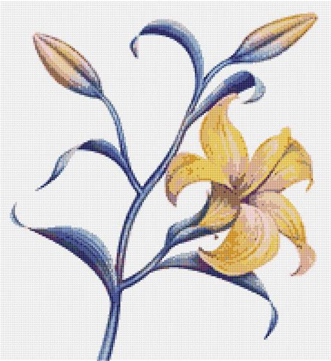 Yellow Lily Cross Stitch Pattern Instant Pdf Download Etsy