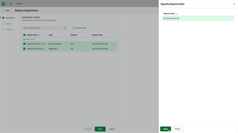 Step 2 Select Restore Points Veeam Data Cloud