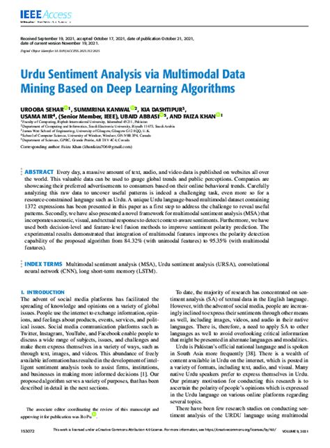 Pdf Urdu Sentiment Analysis Via Multimodal Data Mining Based On Deep