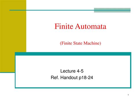 Ppt Finite Automata Finite State Machine Powerpoint Presentation