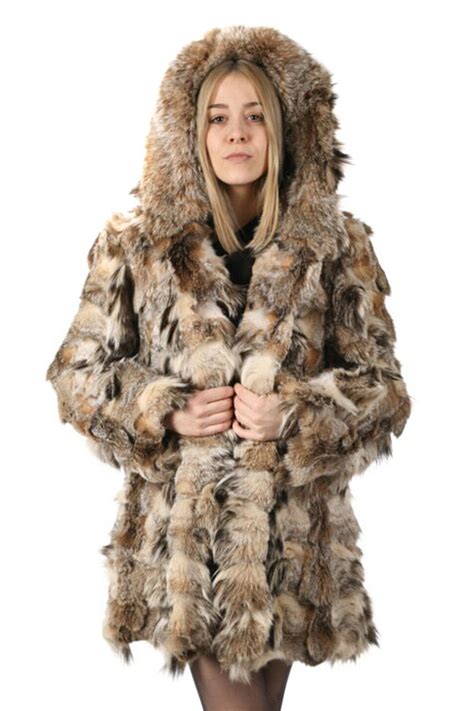 Lynx Fur Coat Hooded Sectional Skandinavik Fur