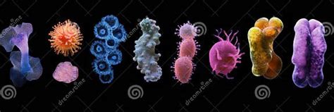 Evolving Bacterial Forms Showcasing Diversity And Complexity In Microbial Life Over Time