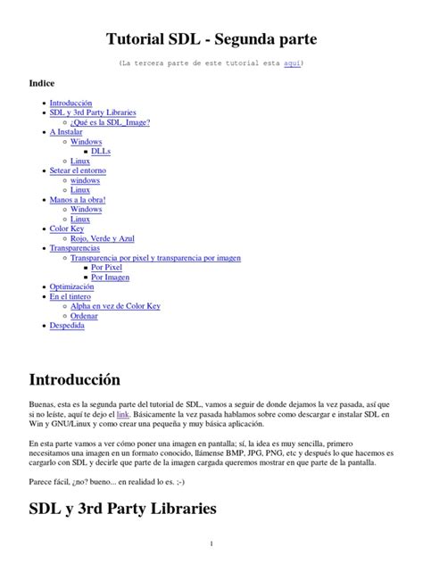 Tutorial Sdl Segunda Parte Pdf Píxel C