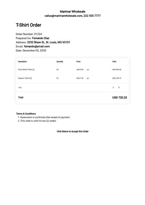 T Shirt Order Form Template Google Forms