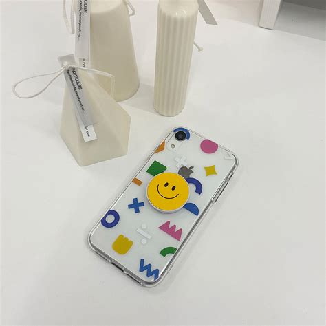 빠른배송 젤리 스마일 도형 패턴 심플 아이폰케이스 카드 풀커버 젤리 투명 실리콘 아이폰 11 12 13 14 미니 15 Xs X Xr Se2 Se3 7 8 프로