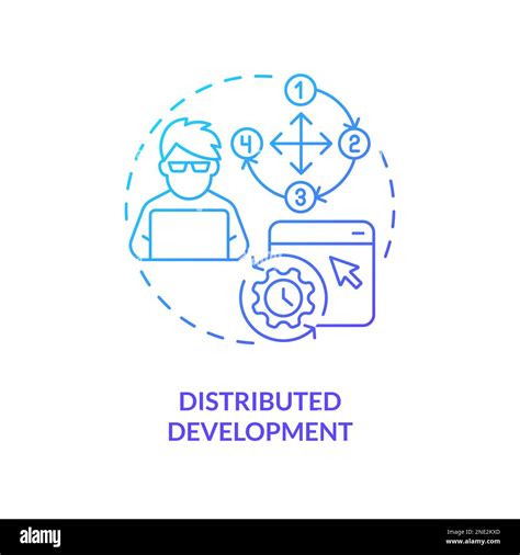 Distributed Development Blue Gradient Concept Icon Stock Vector Image