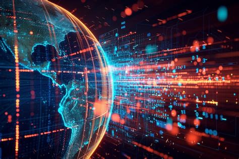 Global Network Data Streams Visualization Premium Ai Generated Image