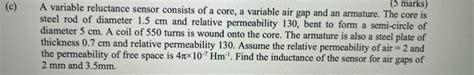 solved c 5 marks a variable reluctance sensor consists