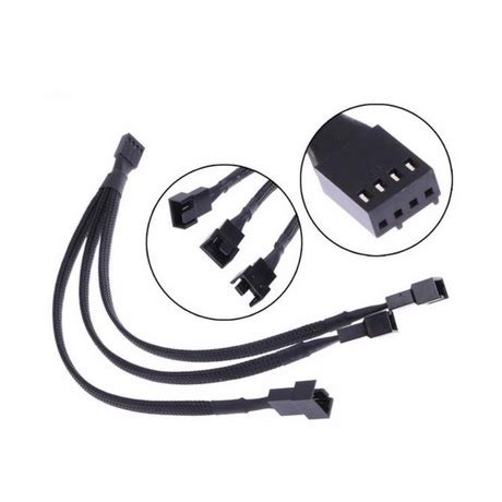 Pin Female To Pin Male To Way PWM Fan Sleeved Extension Splitter Cable Pin PWM Fan