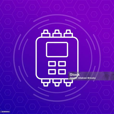 Plc Icon Programmable Logic Controller Line Vector Stock Illustration Download Image Now Istock