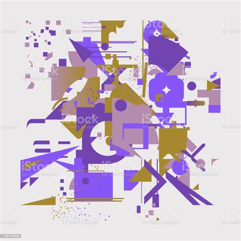 Abstract Vector Graphics Made With Generative Art Approach Using Geometric Shapes Stock