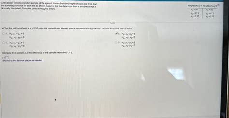 Solved Find T Statistic P Value Conculsion For Hypothesis