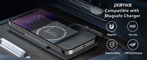 Magnetic Wireless Car Charger Pad Polmxs W Compatible With Magsafe Car Charger Non Slip Type