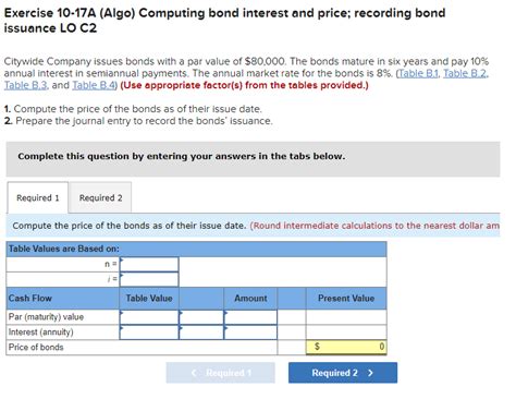 solved exercise 10 17a algo computing bond interest and
