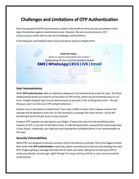 Ppt Challenges And Limitations Of Otp Authentication Powerpoint Presentation Id13483711