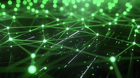 Premium Photo Glowing Green Network Of Interconnected Nodes Futuristic Technology Digital