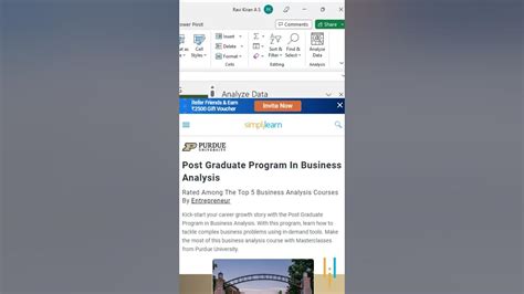 🤔 Data Analysis In Excel Shorts Simplilearn Youtube