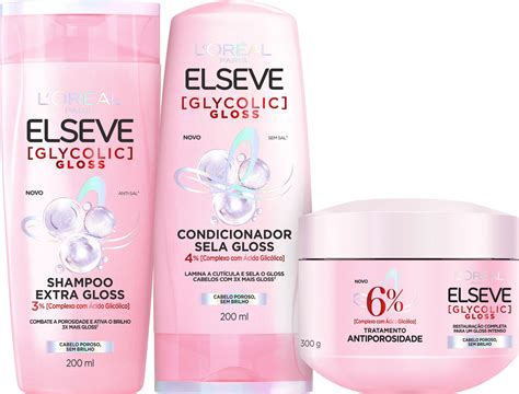 Kit Elseve Loréal Paris Glycolic Gloss Essential Trio Beleza Na Web