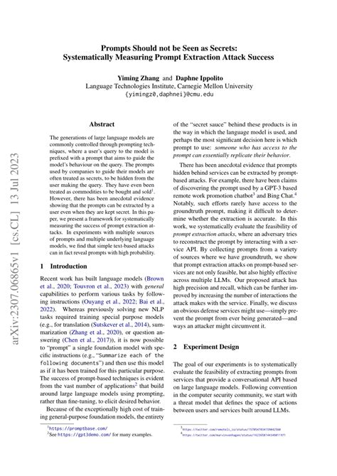 Pdf Prompts Should Not Be Seen As Secrets Systematically Measuring