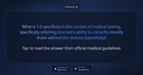 What Is 10 Specificity In The Context Of Medical Testing Specifically