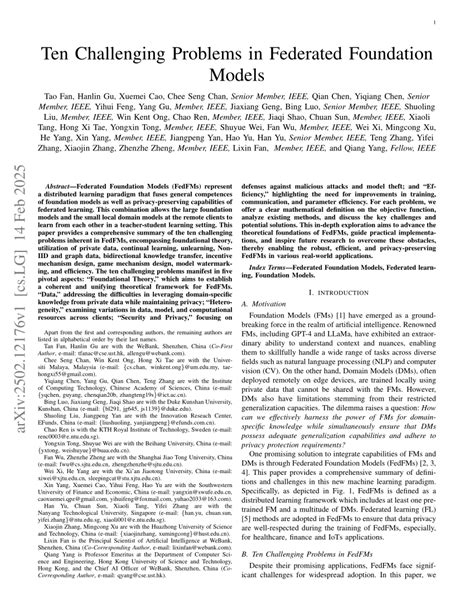 Pdf Ten Challenging Problems In Federated Foundation Models
