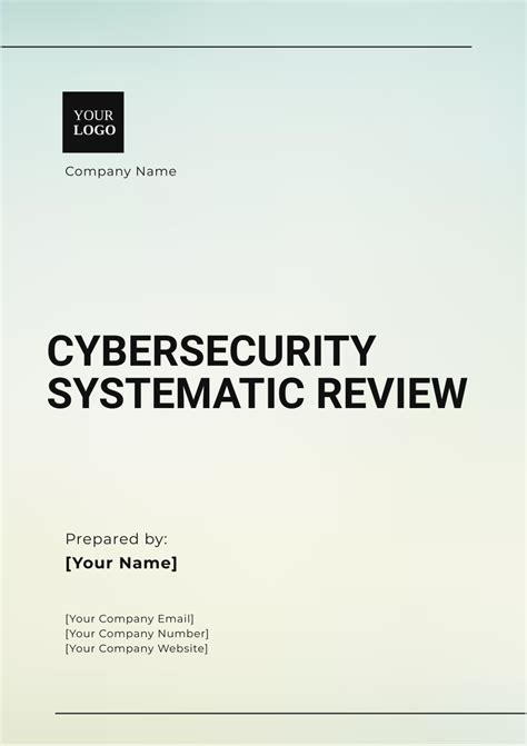 Free Cybersecurity Systematic Review Template To Edit Online