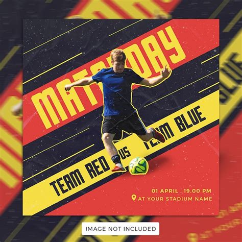 축구 축구 스포츠 포스터 소셜 미디어 게시물 템플릿 프리미엄 Psd 파일