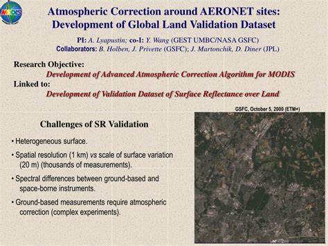 Ppt Atmospheric Correction Around Aeronet Sites Development Of