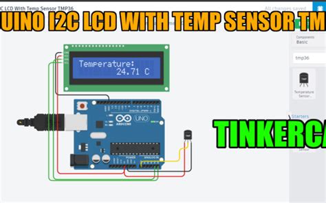 Circuit Design Arduino I2c Lcd With Temp Sensor Tmp36 Tinkercad